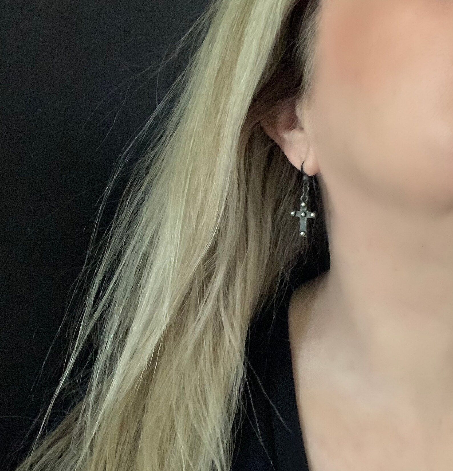 Rocker Cross Stud Earrings, Medieval Cross, Dangle Cross, Gothic Cross ...