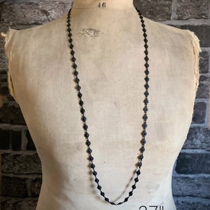 Long Black Bead Chain Necklace Wrap Around Chain Black Metal - Etsy