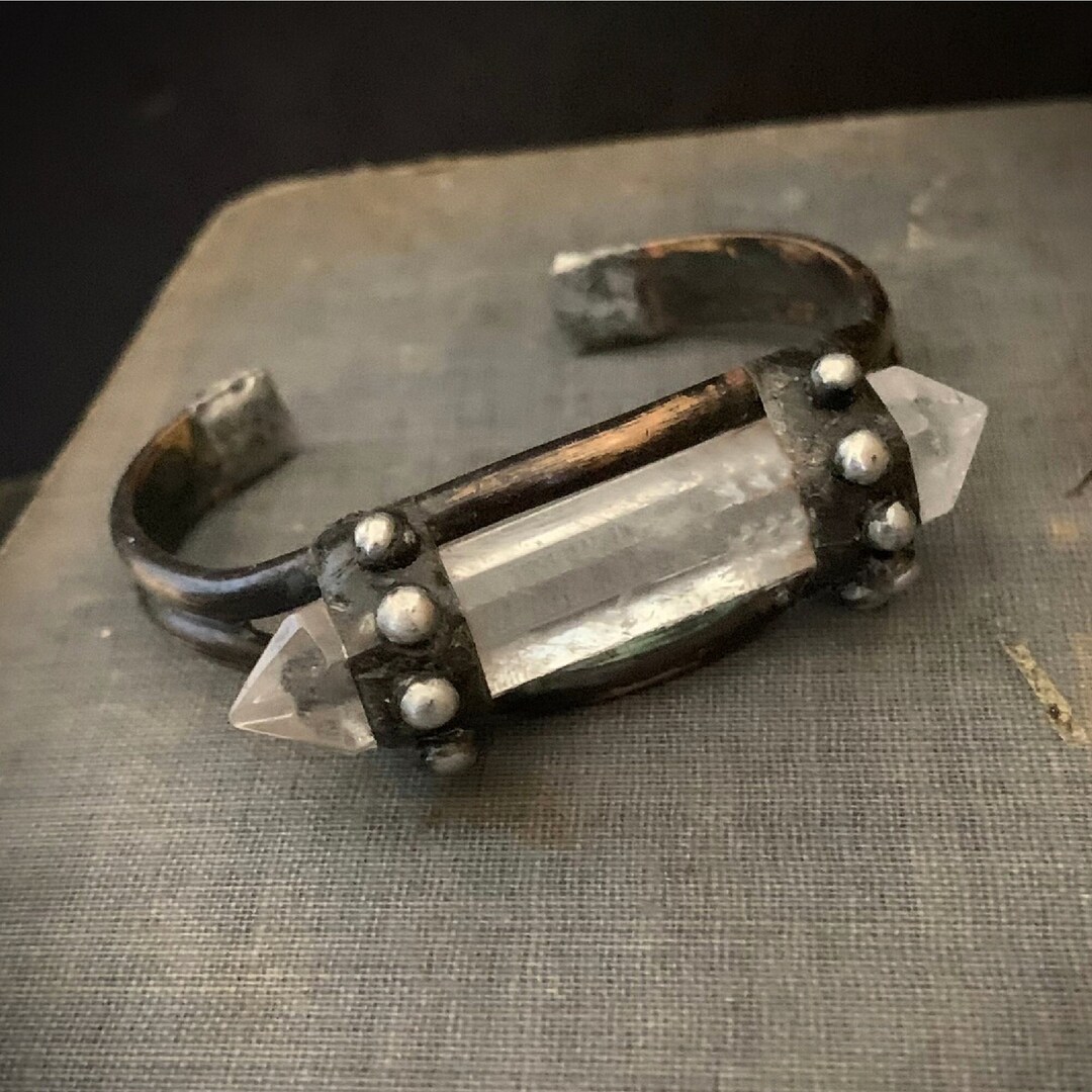 Rustic Crystal Cuff Bracelet, Statement Cuff, Artisan Cuff Bracelet ...