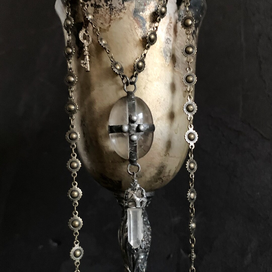 Crystal Pendant Statement Necklace, Handmade Statement Jewelry, Unique ...