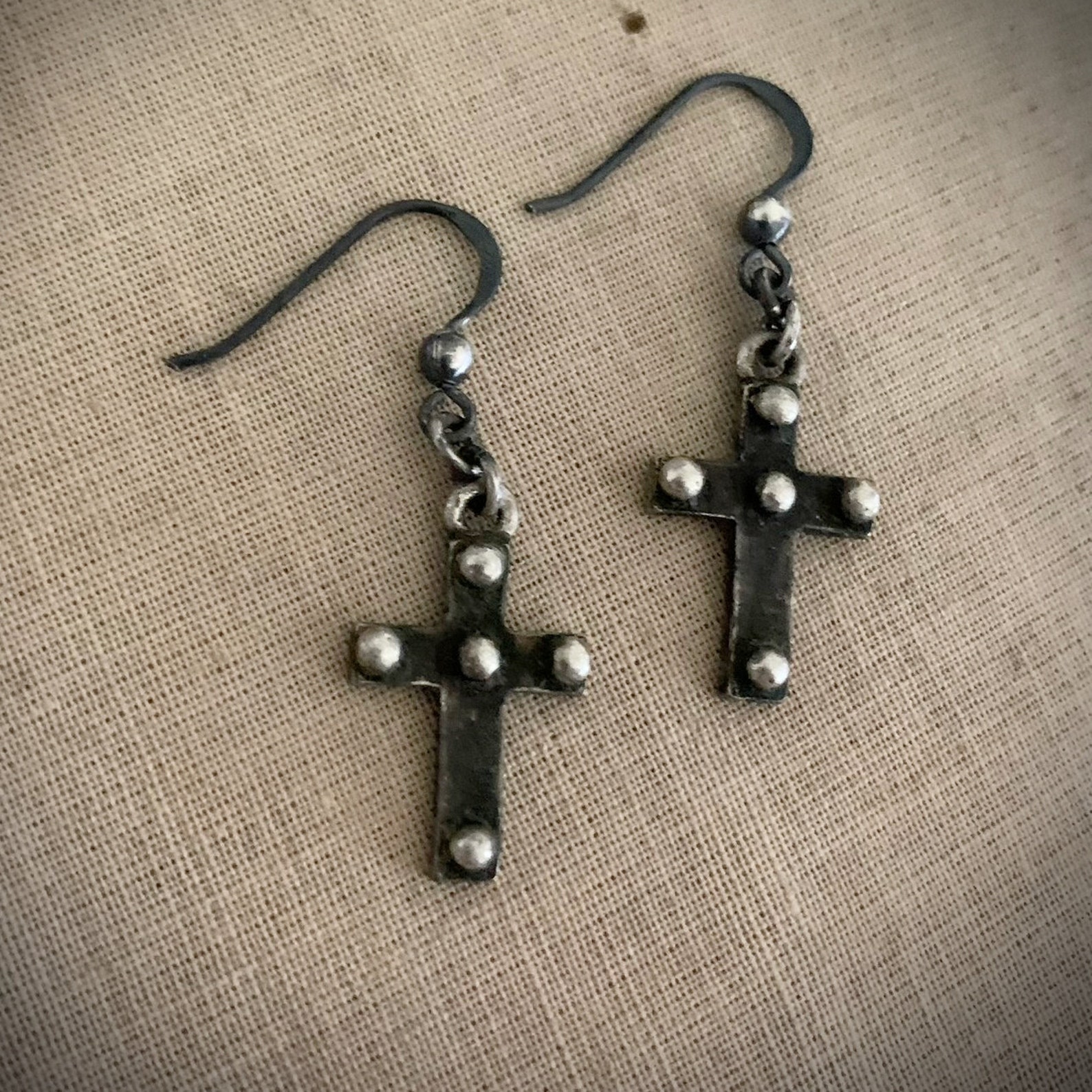 Rocker Cross Stud Earrings, Medieval Cross, Dangle Cross, Gothic Cross ...