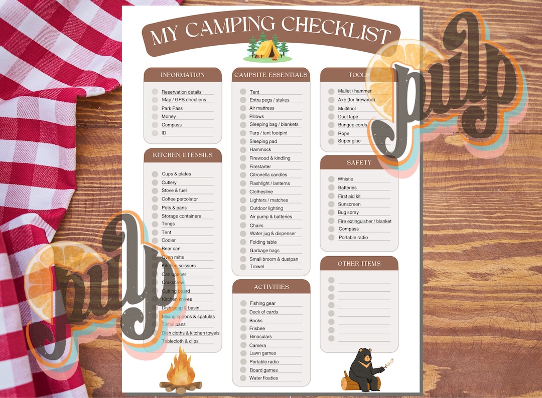 Camping Printable Checklist | Camping Planning Checklist | Camping ...