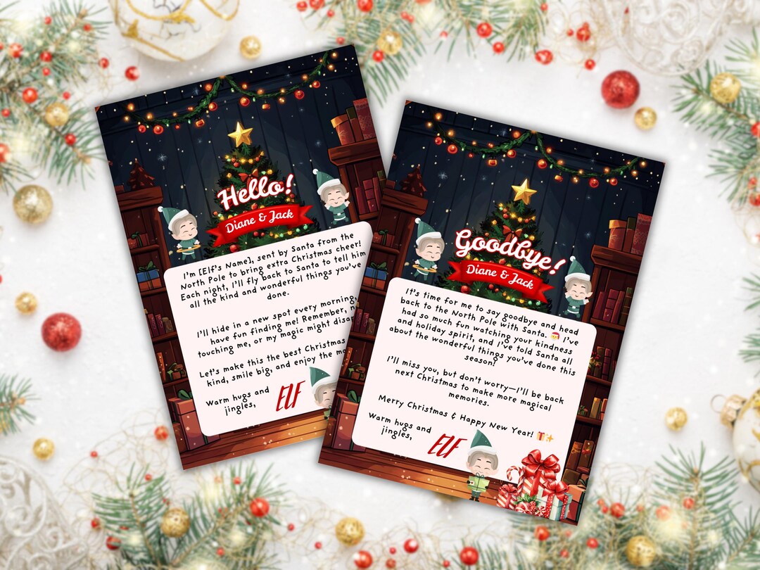 Editable Canva Elf Arrival Letter Christmas Card for Kids Parent’s Gift ...