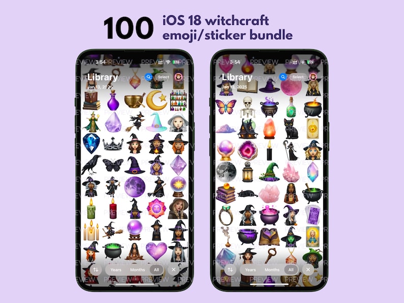 100 Ios 18 Witch Emoji Pack Halloween Aesthetic iPhone Emojis Magical ...