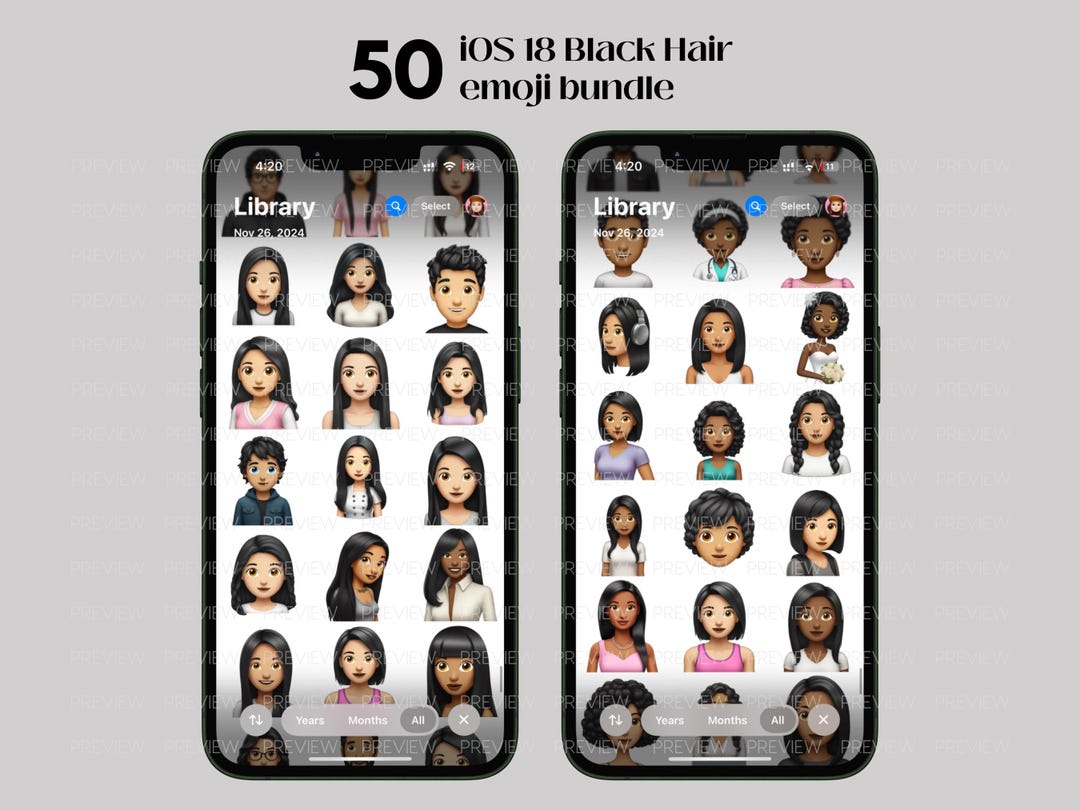 50 Ios 18 Black Hair Person Emoji Pack Aesthetic Hairstyle iPhone Emoji ...