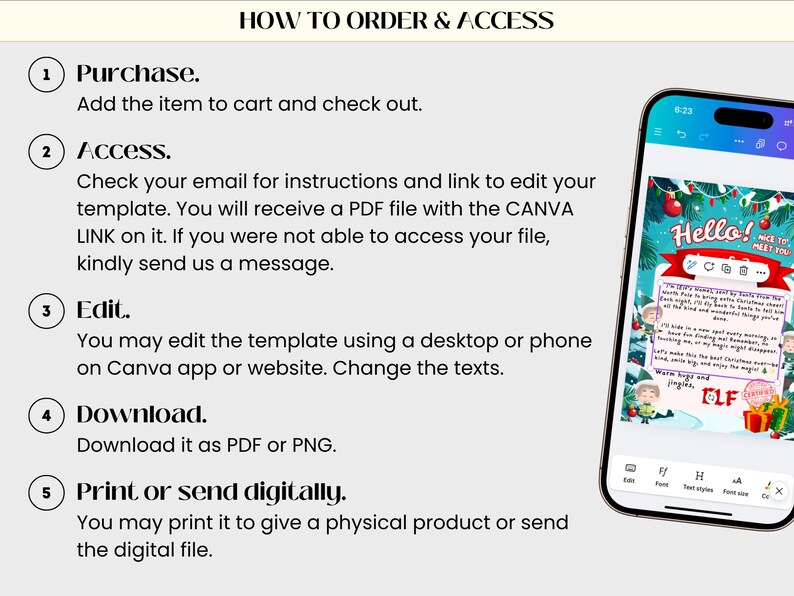 EDITABLE CANVA Elf Arrival Printable Letter Personalized Custom Gift ...
