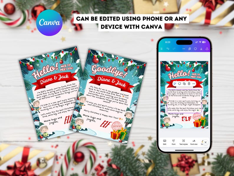 EDITABLE CANVA Elf Arrival Printable Letter Personalized Custom Gift ...