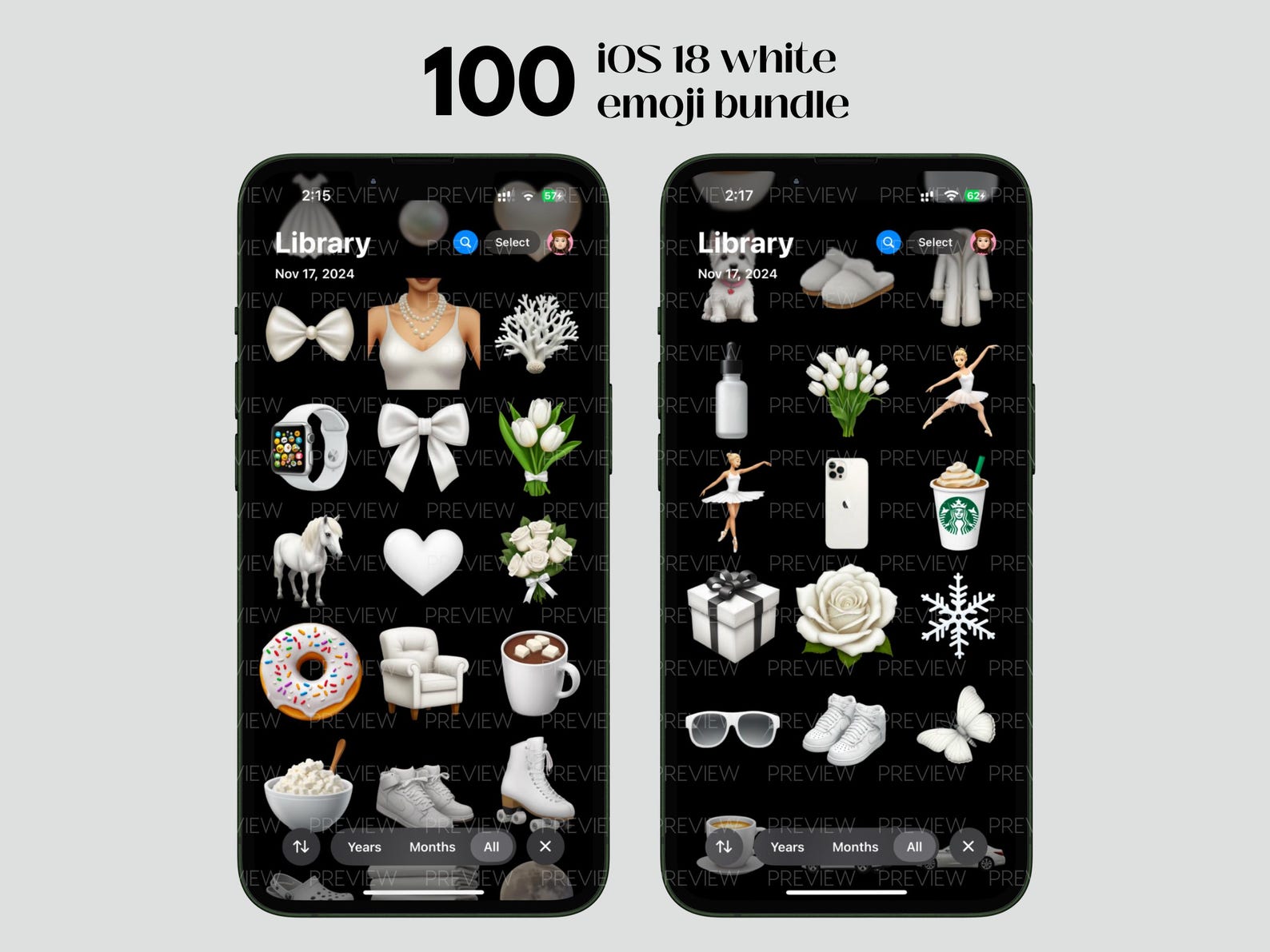 100 Ios 18 White Emoji Pack Clean Girl Aesthetic iPhone Emojis Minimal ...
