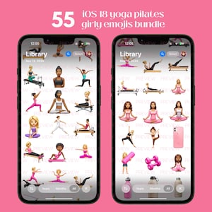 55 Ios 18 Yoga & Pilates Girly Emoji Pack Girly Aesthetic iPhone Emoji ...