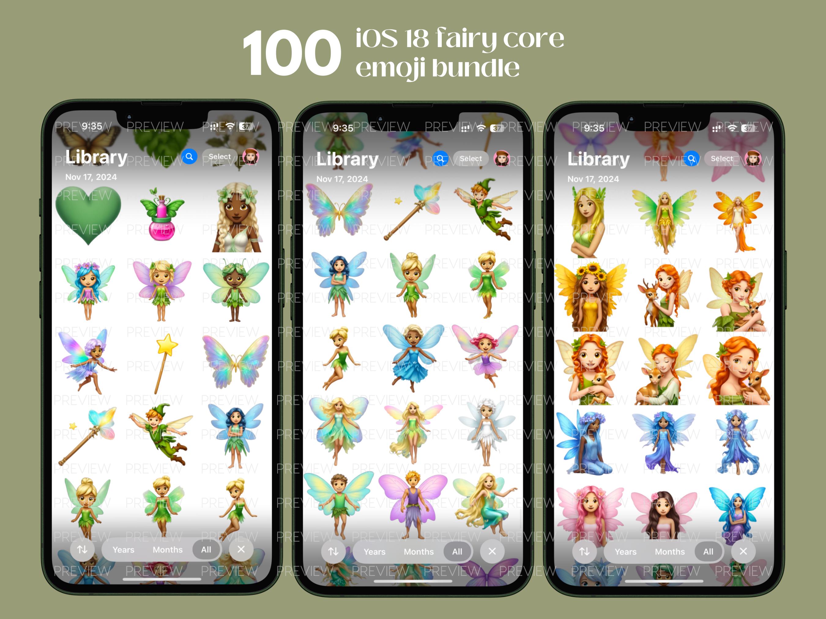 100 Ios 18 Fairy Core Emoji Pack Whimsical Fairy Aesthetic iPhone Emoji ...