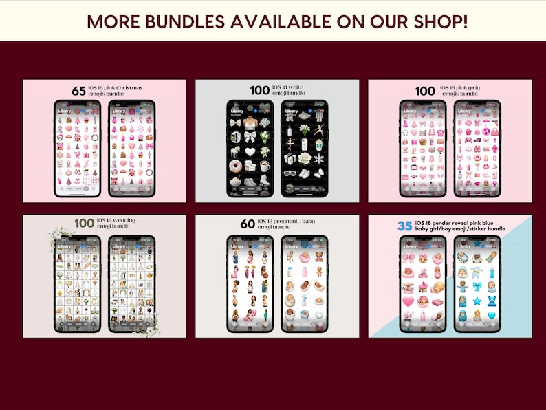 100 Ios 18 Burgundy Red Emoji Pack Rich Elegant Aesthetic iPhone Emoji ...