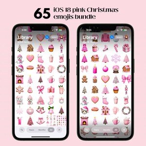 65 Ios 18 Pink Christmas Emoji Pack Festive Aesthetic iPhone Emoji Set ...