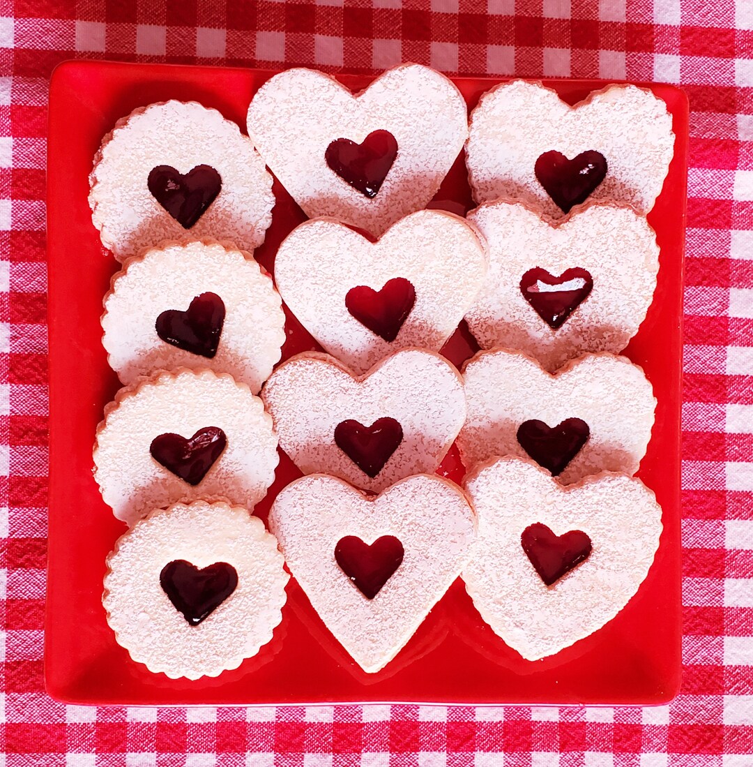 Linzer Cookies Assortment. Valentine's Day Gift. Traditional Czech ...