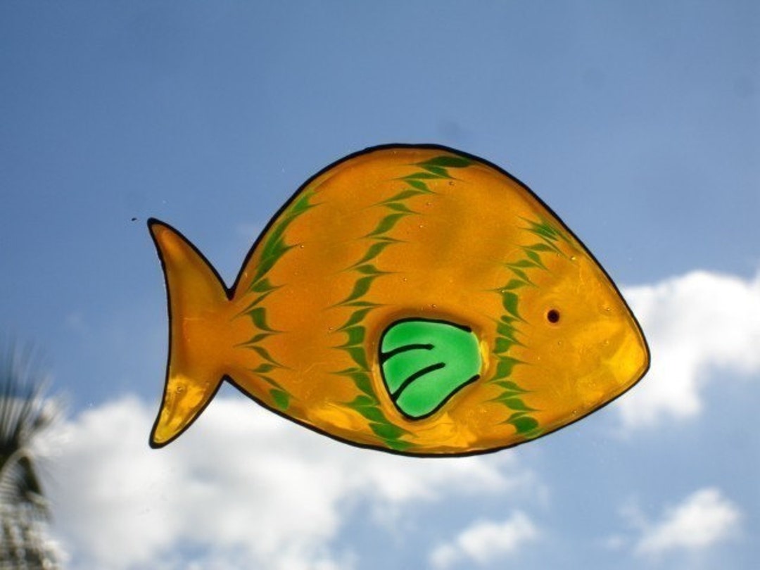 SALE SALE SALE- Fish/orange- Family Window Art - Etsy