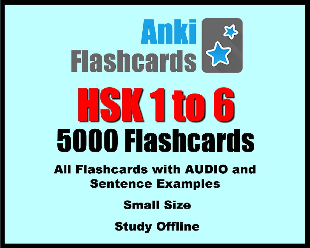 5000 Anki Flashcards - Study HSK 1 to 6 Vocabulary With Sentences Examples - Etsy