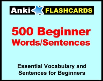 Anki Flashcards - Learn Chinese - Study 500 Basic Vocabulary With Sentence Examples - Etsy