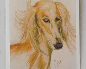 Black Saluki Tri-Colored Saluki Dog Art Note Cards By Cori | Etsy