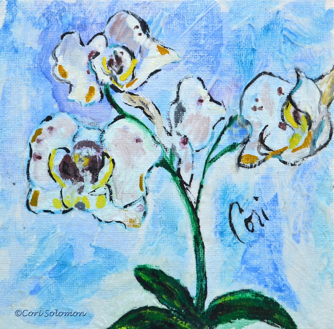 Orchids Acrylic Painting Flower Art by Cori Solomon - Etsy