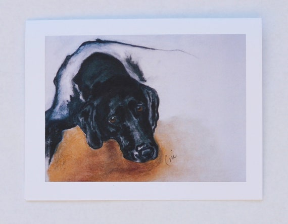 Stationery Paper Black Labrador Dog Art Note Cards By Cori Solomon etna ...