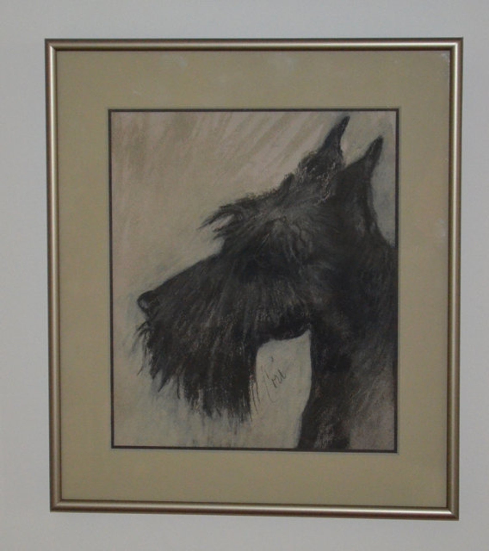 Scottish Terrier Scottie Framed Pastel Drawing Dog Art - Etsy