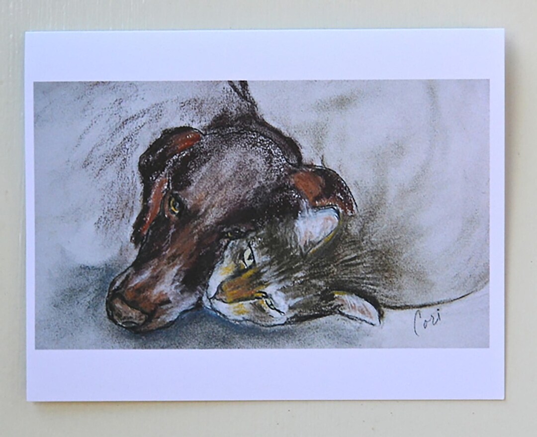 Dog and Cat Art Note Cards - Etsy