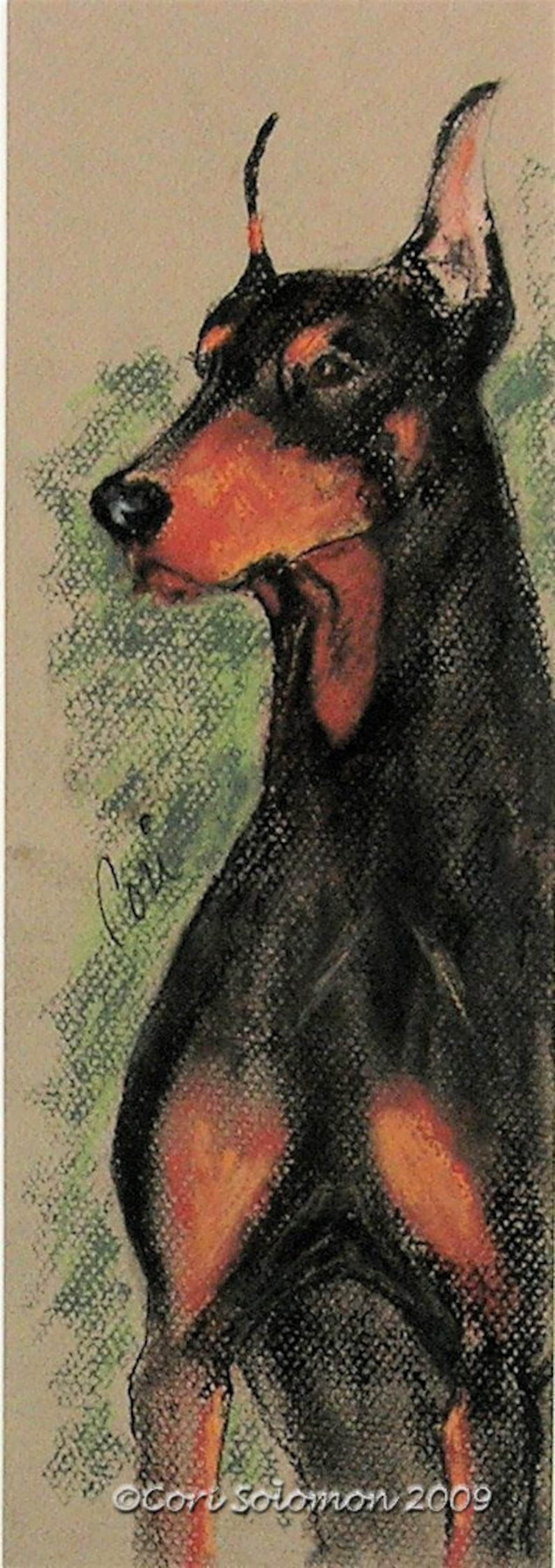 Doberman Pinscher Dog Art Pastel Drawing by Cori Solomon - Etsy