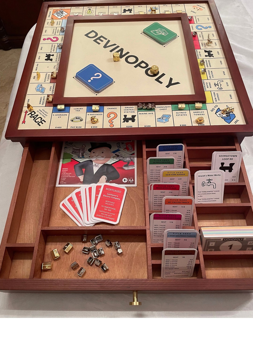Fully Customised Wooden Monopoly Chest Board - Etsy