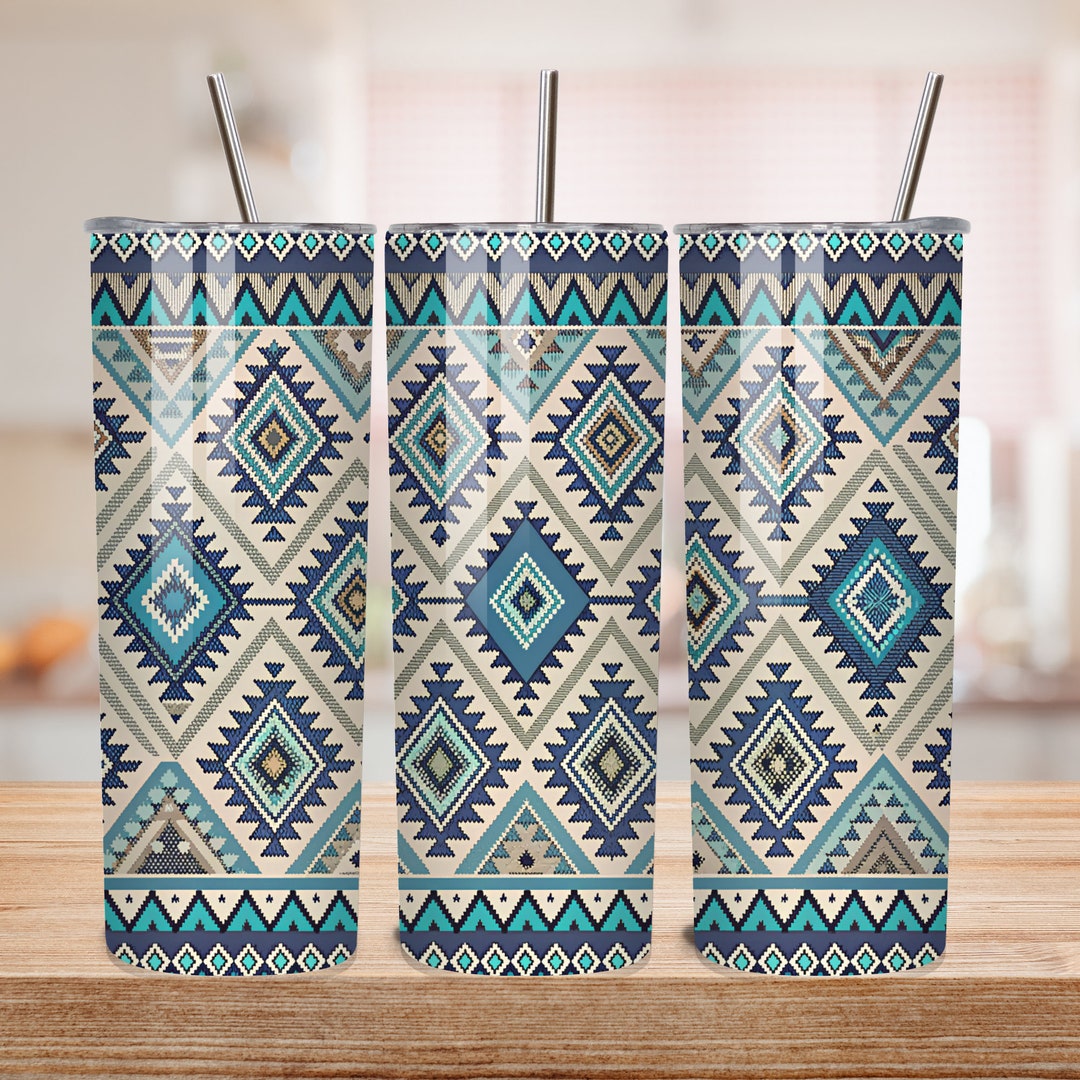 Aztec-inspired 20oz Skinny Tumbler Wrap Aztec Print Southwest ...