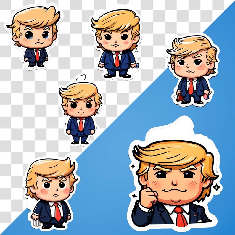 Donald Trump Chibi Sticker JPG, PNG transparent & SVG Enchanting ...