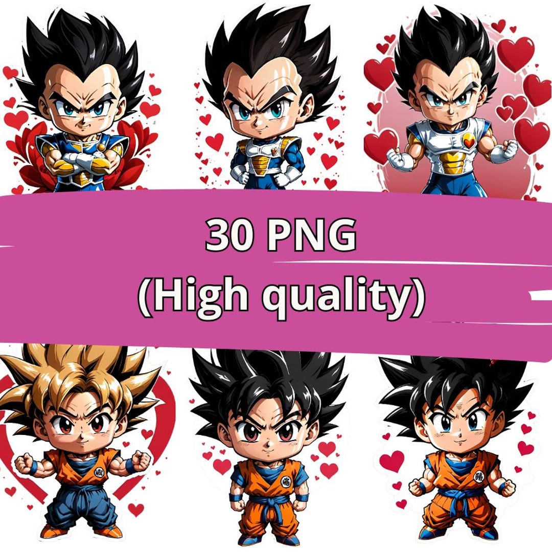 30 Goku and Vegeta Stickers High-quality JPG, PNG transparent and SVG ...