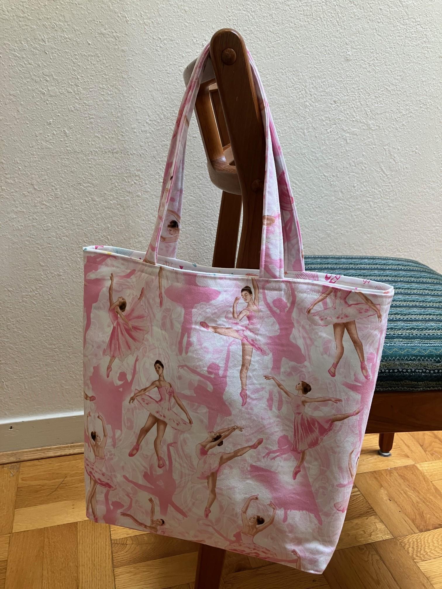 Ballet Pink Ballerina Cotton Shoulder Tote Shopping Ballet Bag Gift for ...