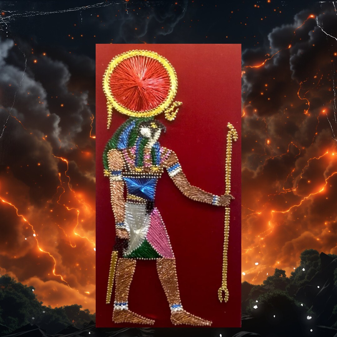 Amon-ra,handmade Ancient Egypt String Art Wall Decor,thread Art ...