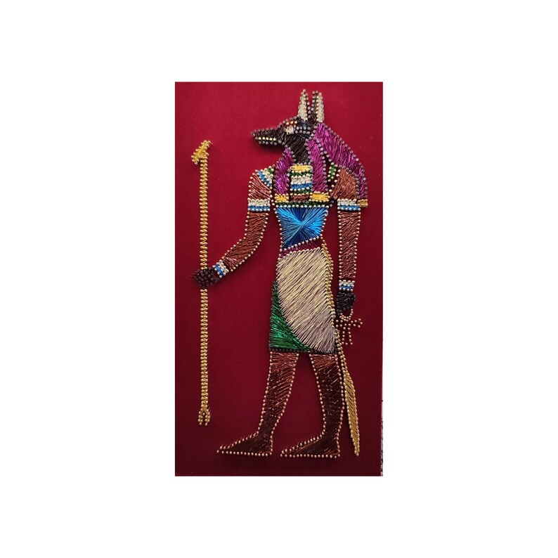 Anubis,handmade Ancient Egypt String Art Wall Decor,thread Art ...