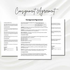Editable Consignment Agreement, Product Consignment Agreement ...