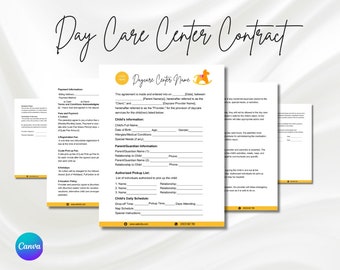 Editable Home Daycare Contract Template, Home Daycare Agreement Form ...