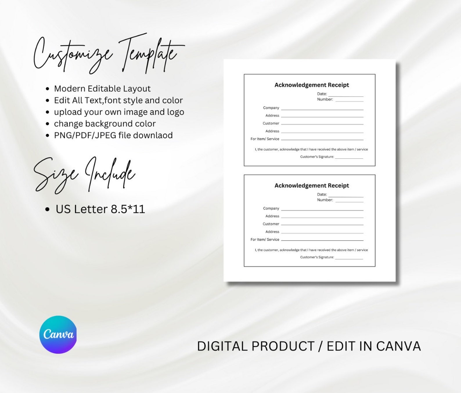 Acknowledgment Receipt, Cash Receipt, Rental Receipt, Sales Receipt ...