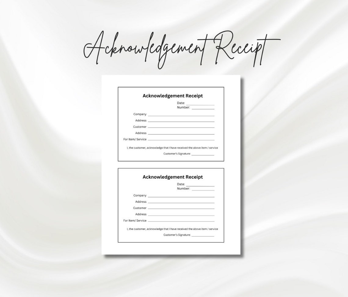 Acknowledgment Receipt, Cash Receipt, Rental Receipt, Sales Receipt ...