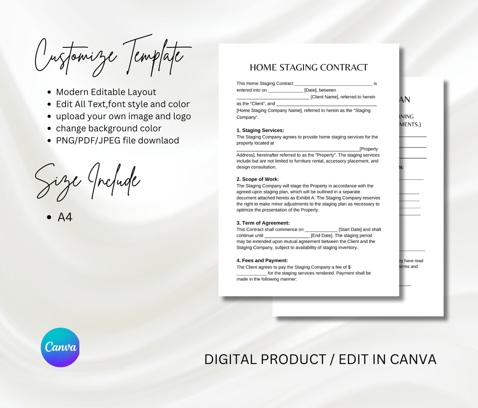 Home Staging Contract, Home Staging Agreement Template, Home Staging ...