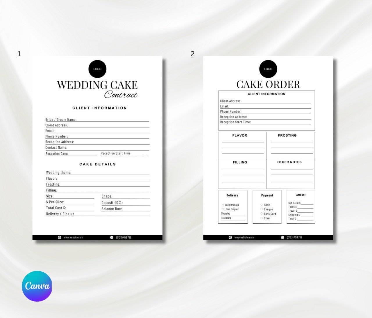 Wedding Cake Contract Template, Catering Agreement Form, Cake Service ...