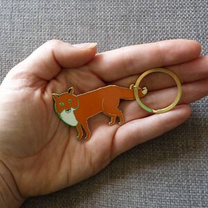 Enamel Fox Keyring - Etsy