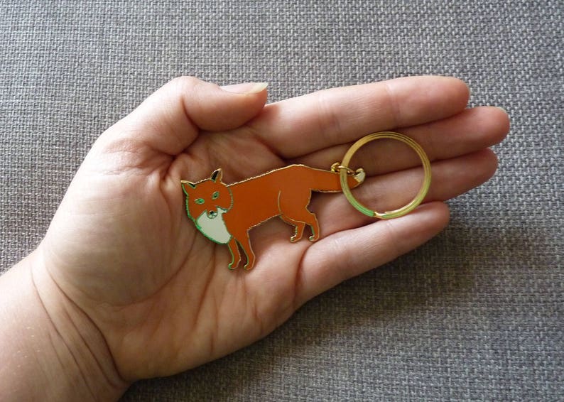 Enamel Fox Keyring - Etsy