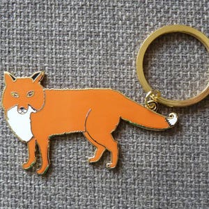 Enamel Fox Keyring - Etsy