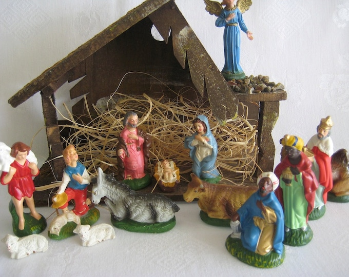 Vintage CRECHE NATIVITY SET - Etsy