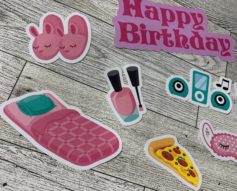 Spa Birthday Cake Topper Set. Can Customize Birthday Message. - Etsy