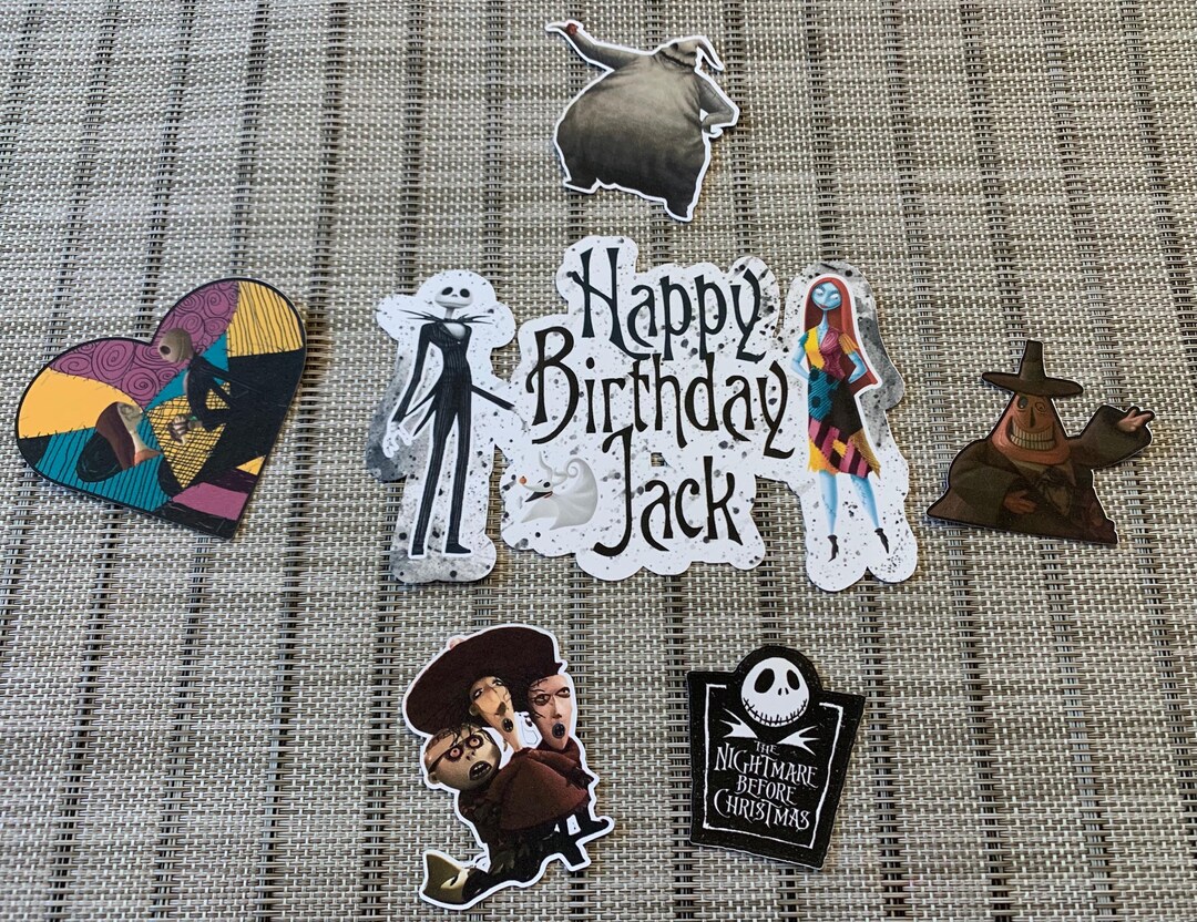 Jack and Sally NBC Cake Topper Set. Can Custom Birthday Message. - Etsy
