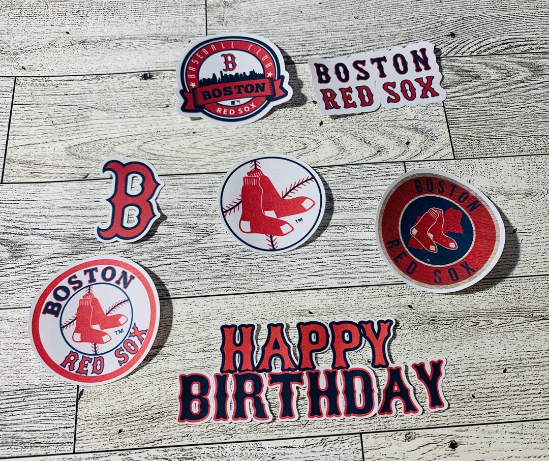 Boston Baseball Cake Topper Set. Includes Personalized Birthday Message ...