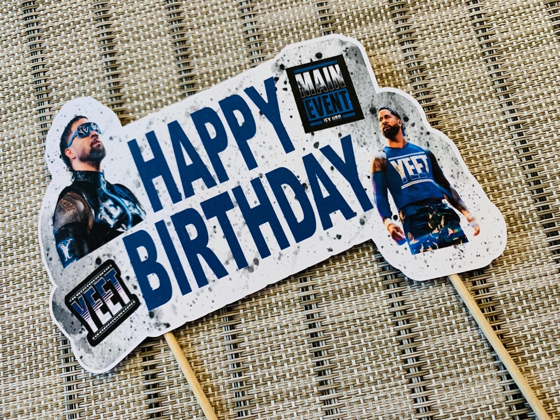 Jey Uso WWE Cake Topper. Fits 8,10in Cakes. Can Custom Birthday Message ...