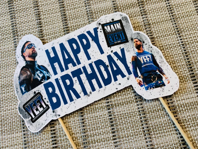 Jey Uso WWE Cake Topper. Fits 8,10in Cakes. Can Custom Birthday Message ...