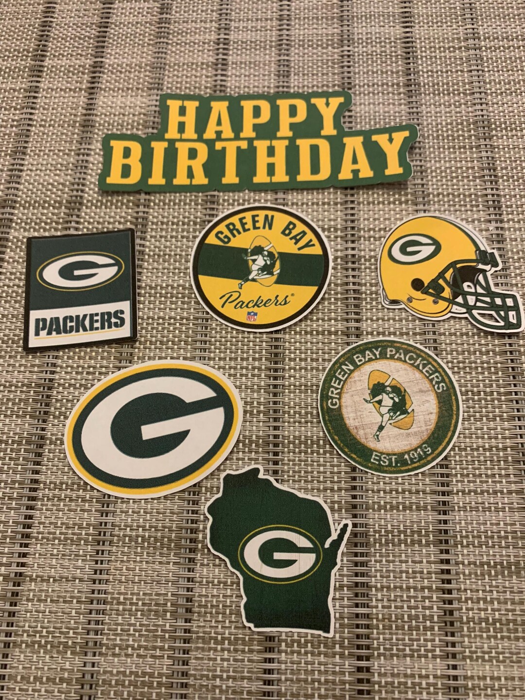 Go Pack Go Football Cake Topper Set. Includes Birthday Message. Can ...