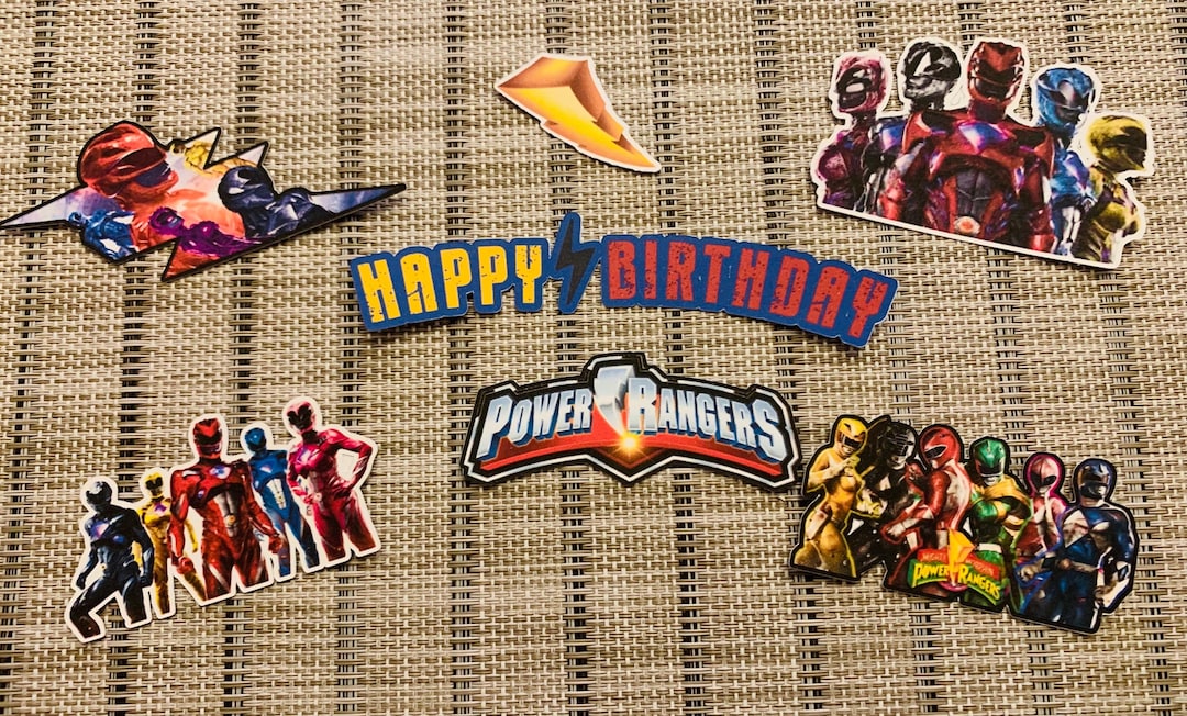 Go Go Rangers of Power Cake Topper Set. Can Custom Birthday Message. - Etsy